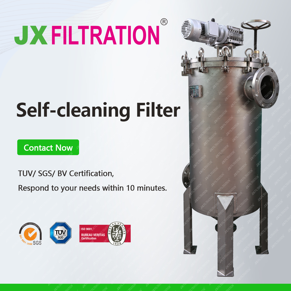 How does a self cleaning water filter work?